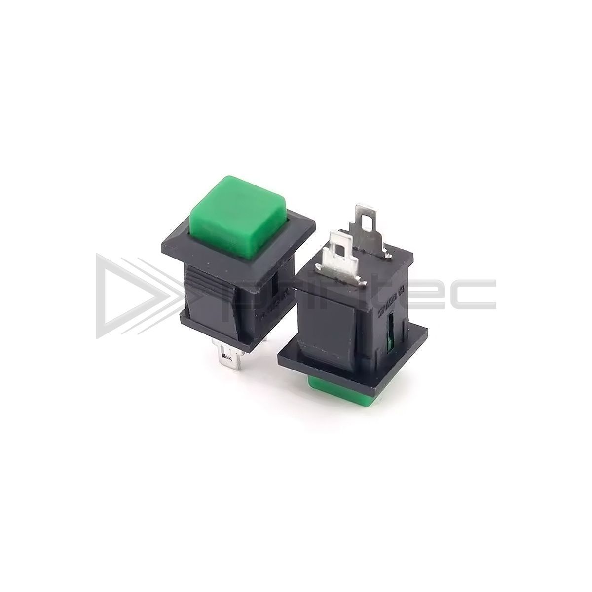 Кнопка DS-430 зеленая квадратная, без фиксации, нормально открытая
